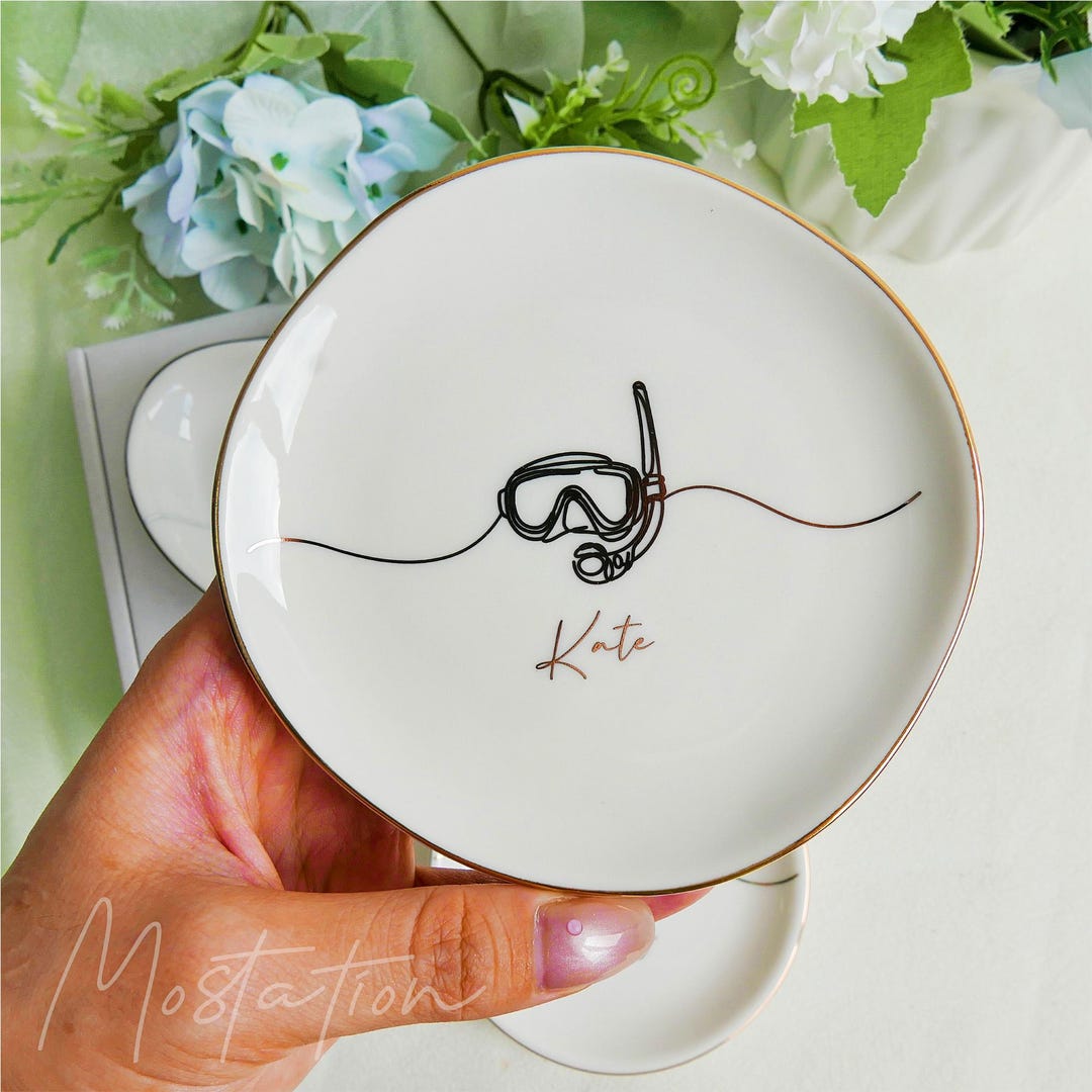 Personalized Scuba Diving Ring Dish, Custom Gift for Diver, Ocean Lover ...