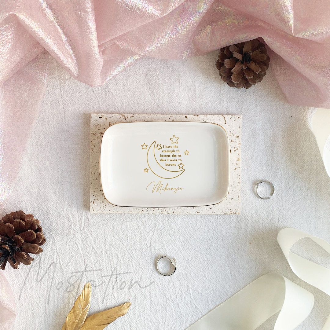 Motivitional Quote Trinket Tray, Girl Power Ring Holder, Custom Name ...