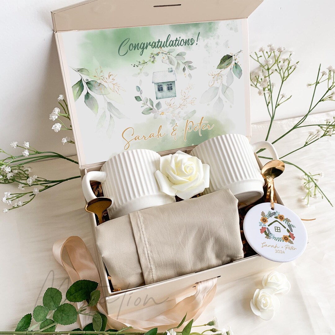 Housewarming Gift Box, First Christmas Wedding Gift Basket, Unique ...
