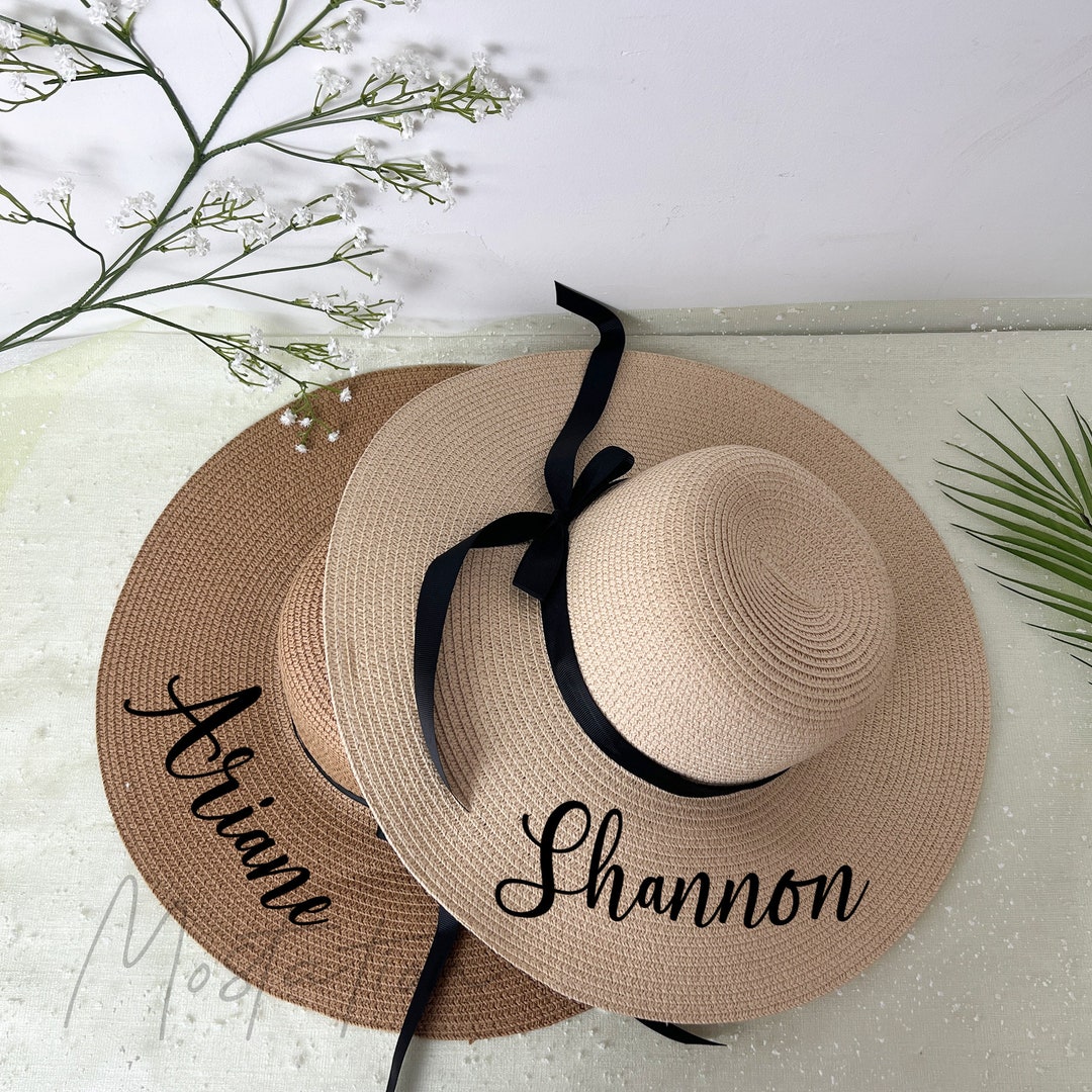 Honeymoon Floppy Beach Hat, Bachelorette Party Summer Hat, Custom Name ...