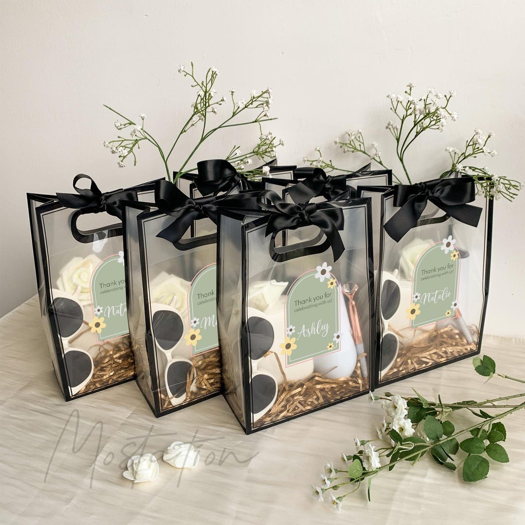 Sage Green Empty Gift Bag, Wedding Favor Bag With Ribbon, Bulk ...