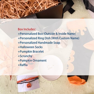 Happy Halloween Gift Box Set With Ring Dish, Custom Name Halloween Gift ...