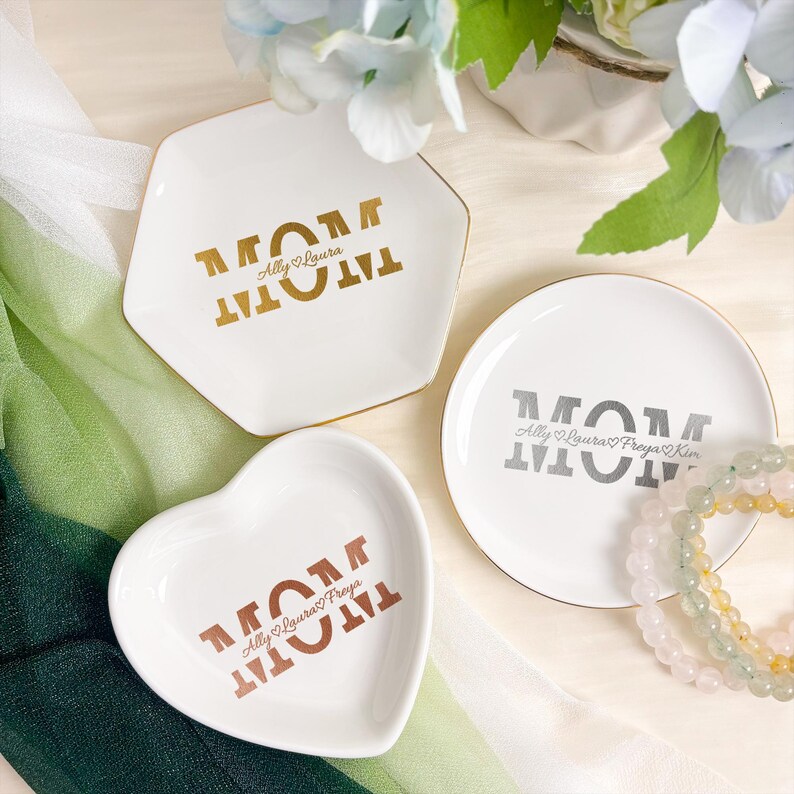 Kids Name Jewelry Dish, Mother's Day Gift, Custom Trinket Dish, Family ...
