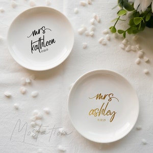 Personalized Mrs Ring Dish,custom Wedding Jewelry Dish,engagement Ring ...