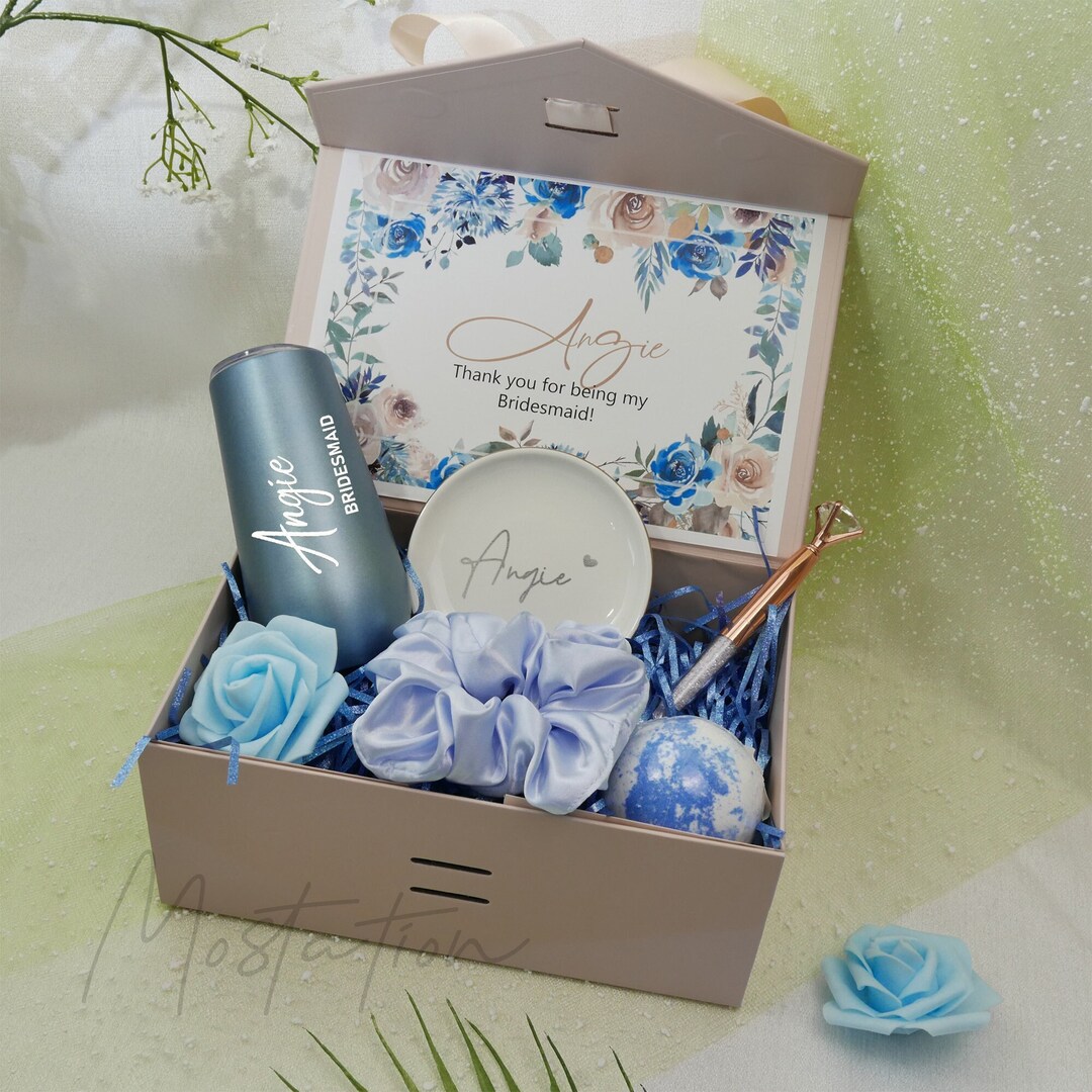 Soft Blue Wedding Bridesmaid Proposal Box, Will You Be My Bridesmaid ...