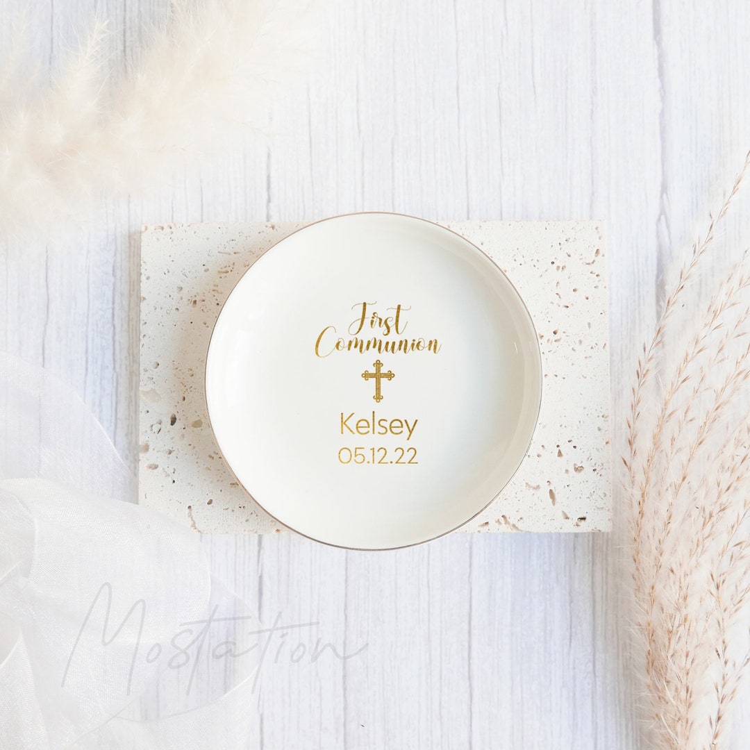 First Holy Communion RING DISH, Christening Jewelry Dish, Baptism Gift ...