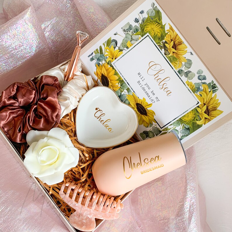 Sunflower Bridesmaid Proposal Box Wedding Proposal Box - Etsy