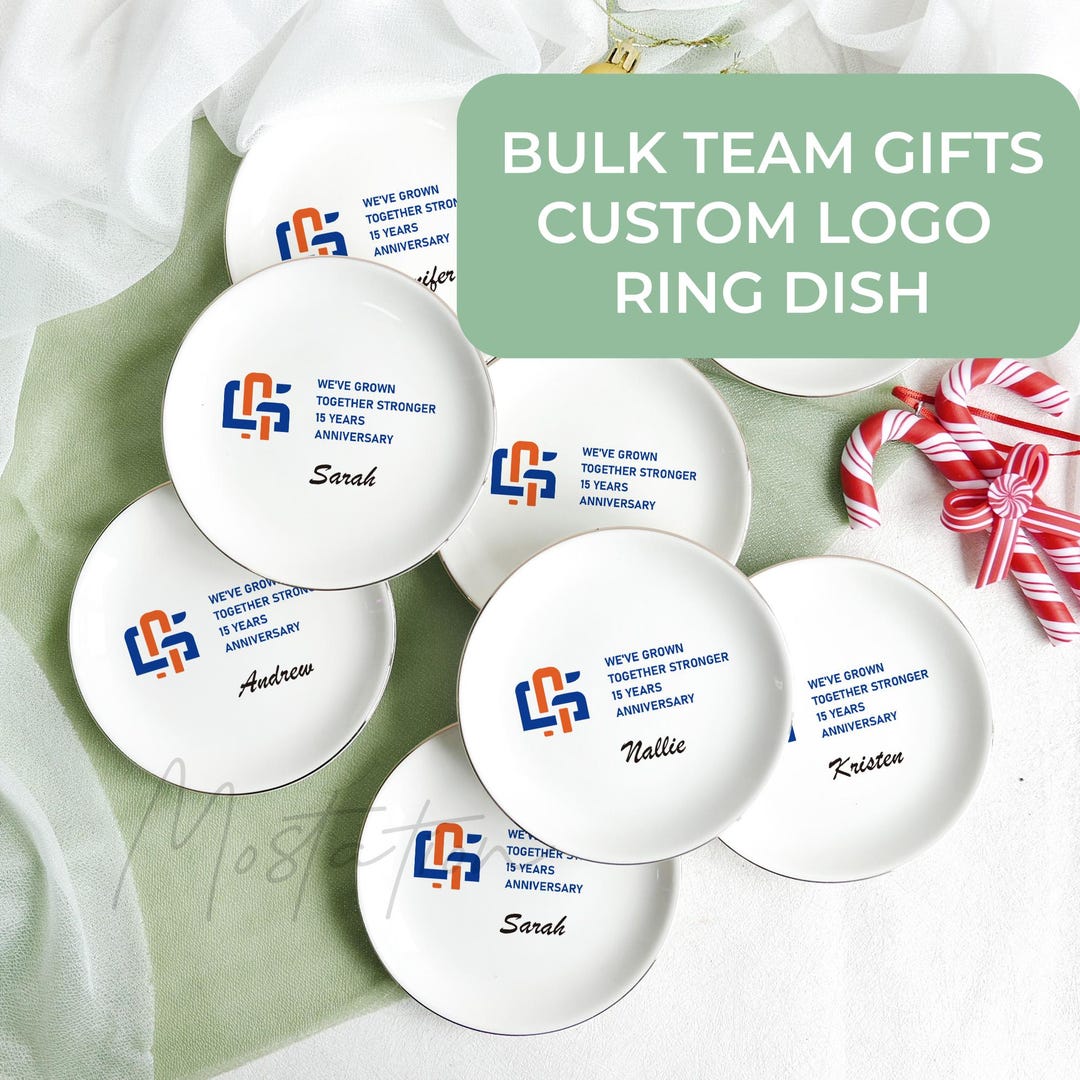 Bulk Team LOGO Ring Dish, Personalized Jewelry Dish, Company ...