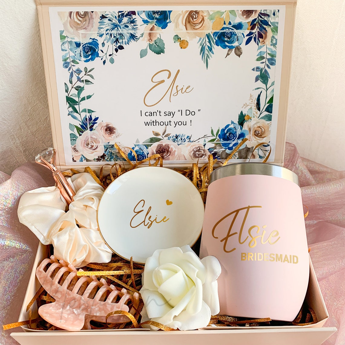 Pink Bridesmaid Box With Tumbler Bridesmaid Box With Ring - Etsy Australia