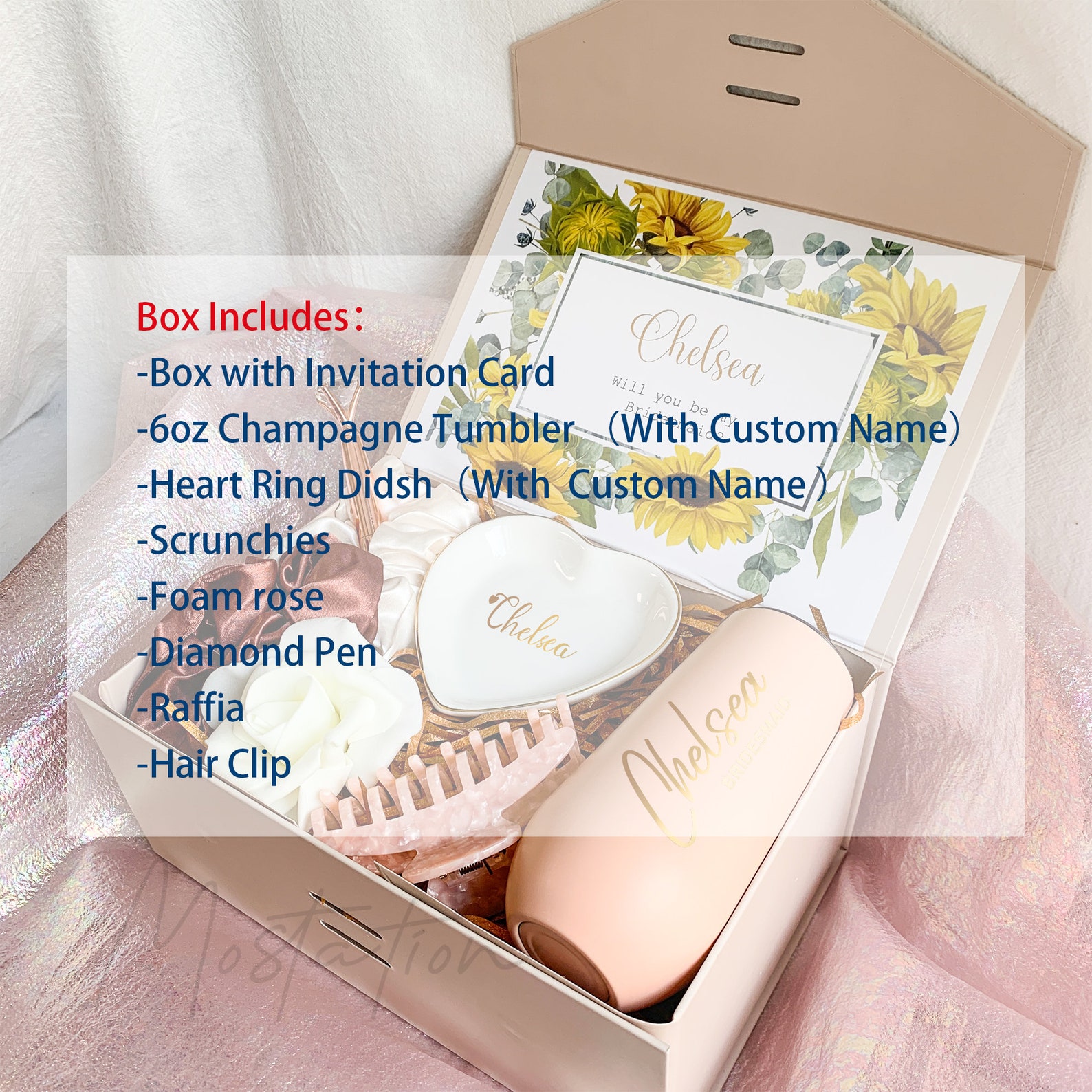 Sunflower Bridesmaid Proposal Box Wedding Proposal Box - Etsy