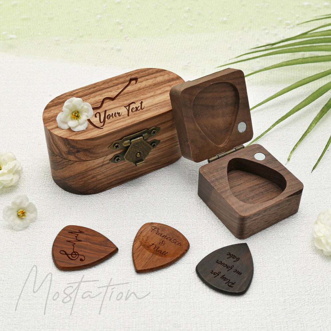 Father's Day Gift, Personalized Engraved Wood Guitar Pick, Custom ...