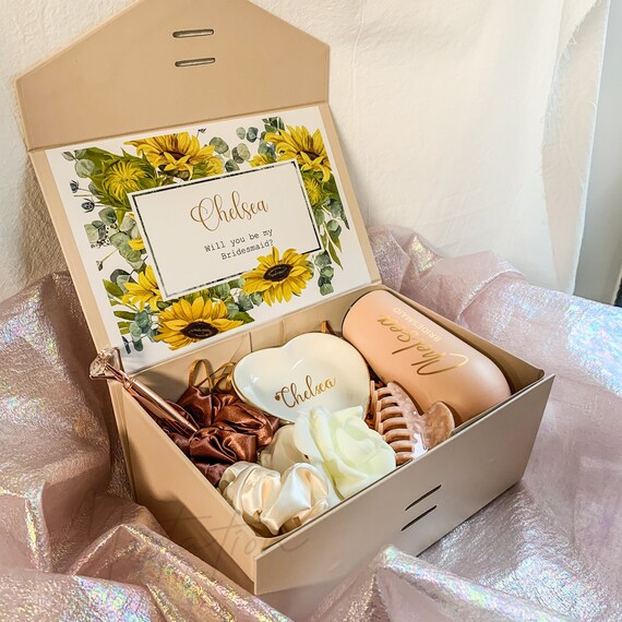 Sunflower Bridesmaid Proposal Box Wedding Proposal Box - Etsy