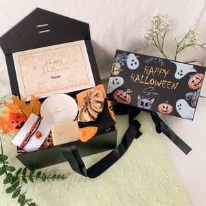 Happy Halloween Gift Box Set With Ring Dish, Custom Name Halloween Gift ...