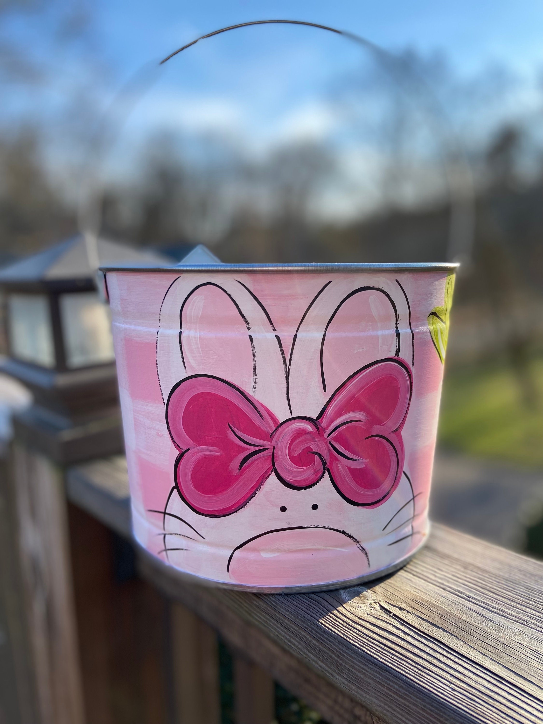 Hand Painted Easter Bucket Personalized Easter Bucket Girl Easter ...