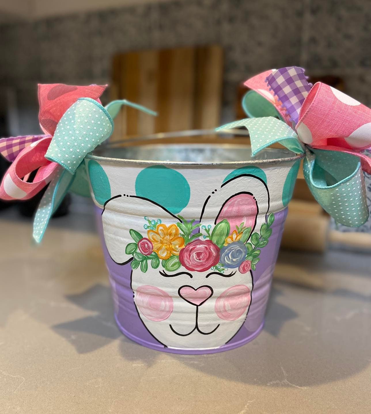 Hand Painted Easter Bucket Personalized Easter Bucket Girl Easter ...