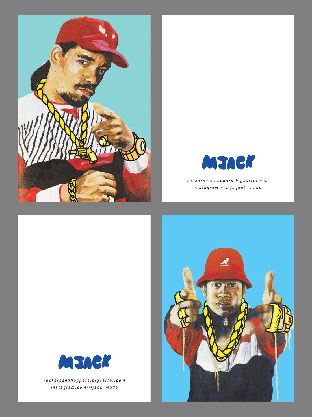 Set of Four Old School Hip Hop Postcards | Etsy
