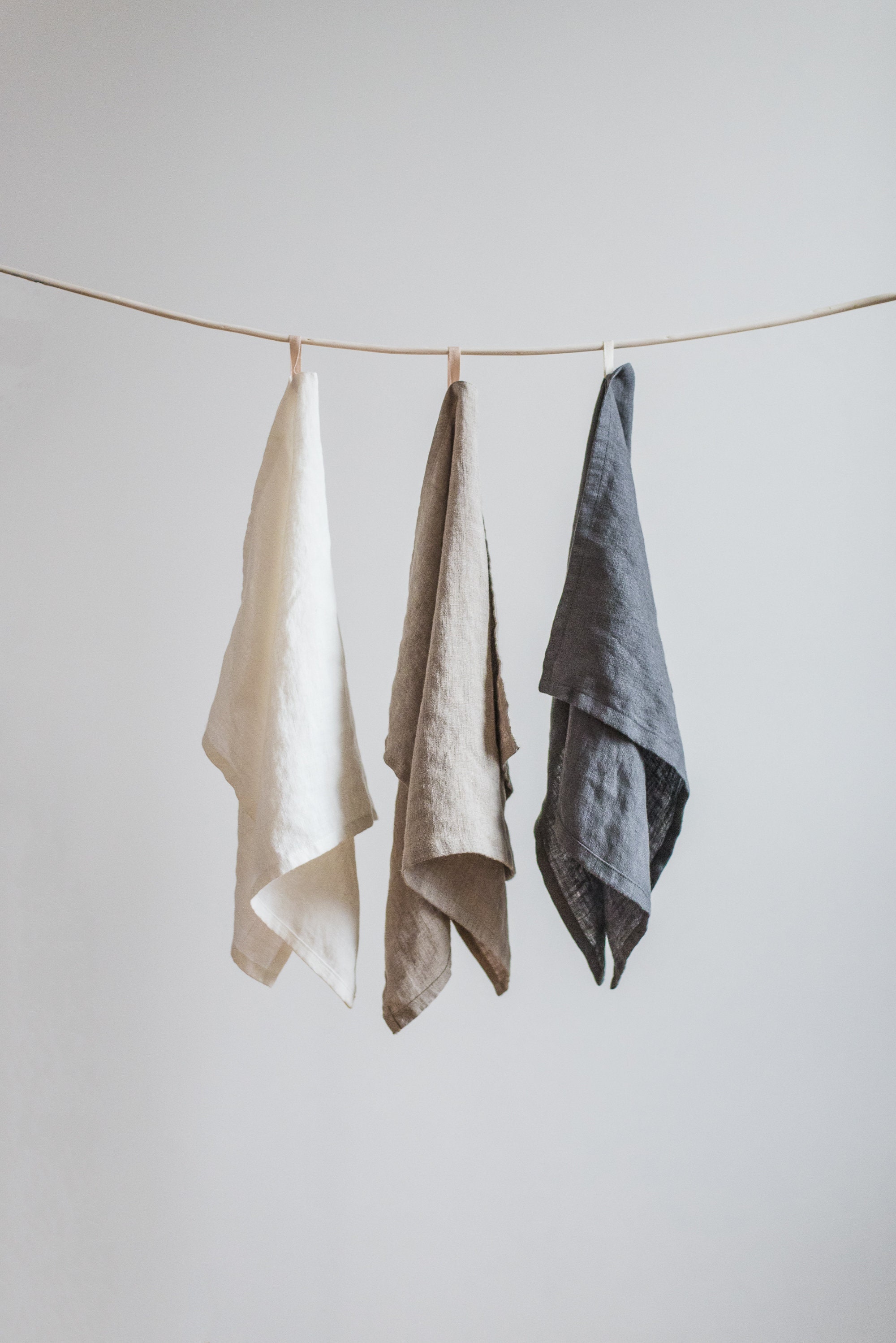 Set of 3 Linen Towels,hand Towel Kitchen,gray Linen Towel,dish Towel ...