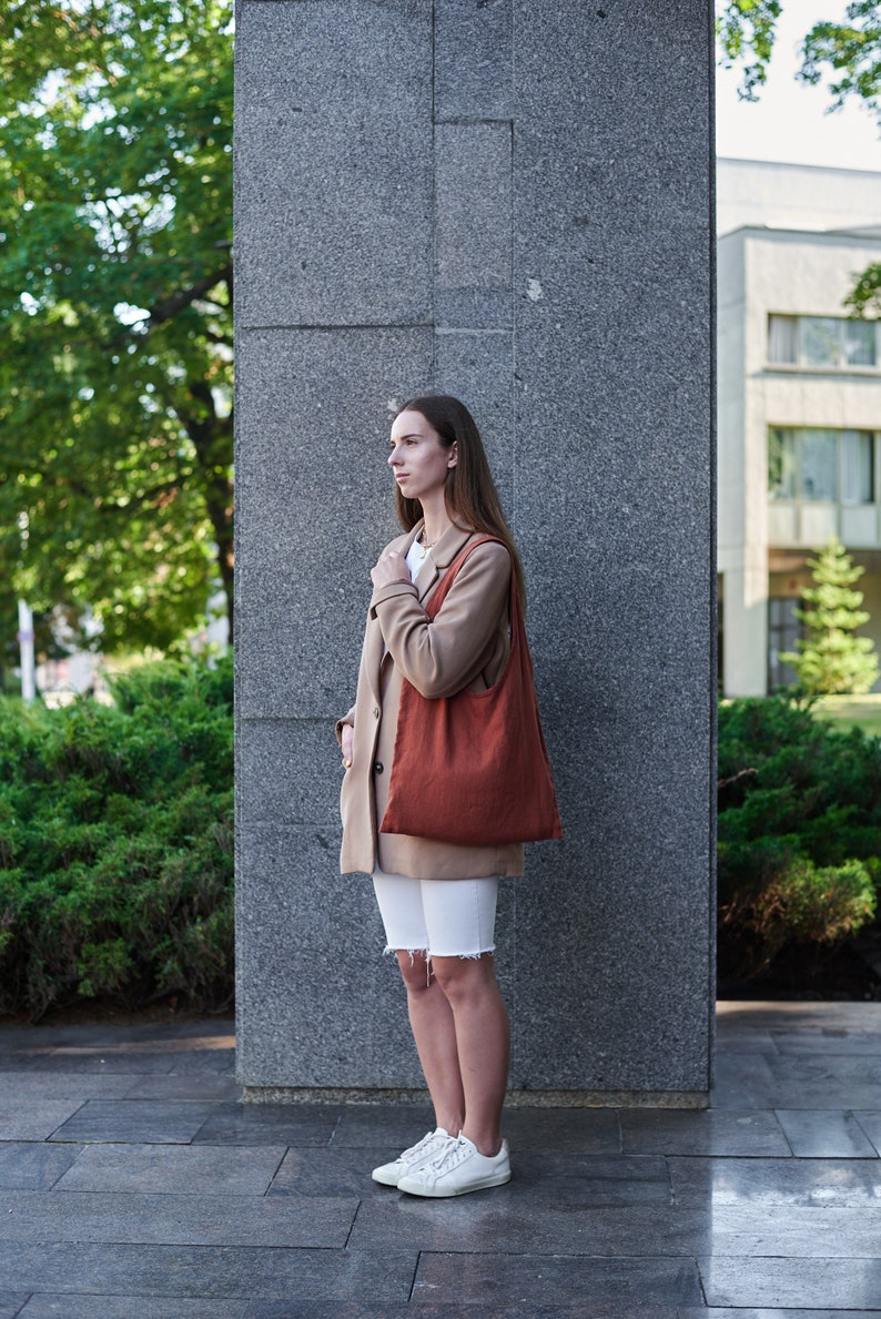 Quiet Objects Rusty Linen Shoulder Bag - Handmade & Sustainable - Etsy