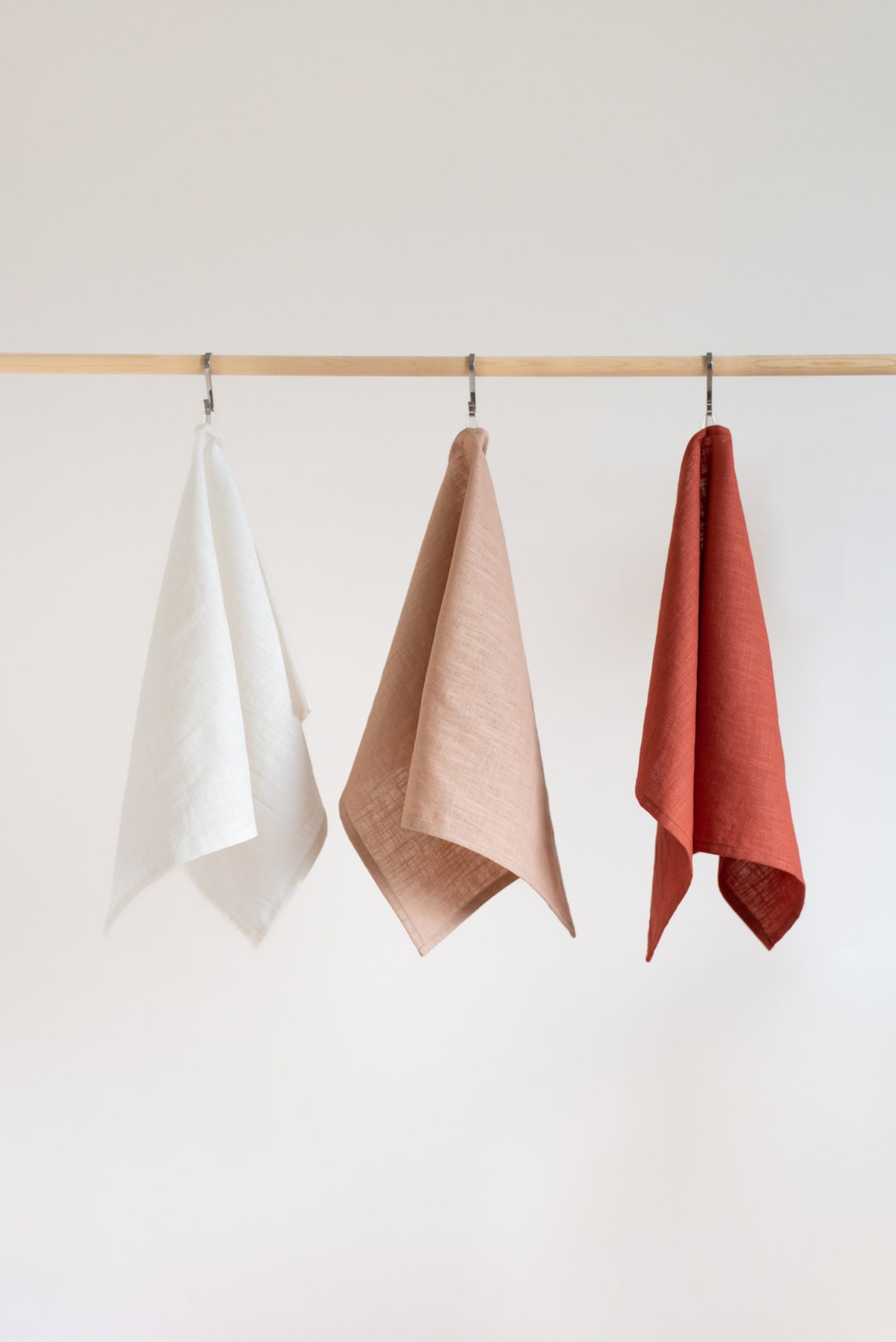 Set of 3 Linen Towels,colorful Towel Set,linen Tea Towel Set,linen Hand ...