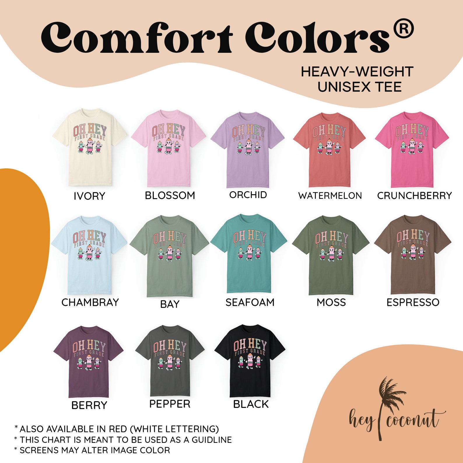 Comfort Colors® Oh Hey First Grade T-shirt, First Grade Teacher Team ...