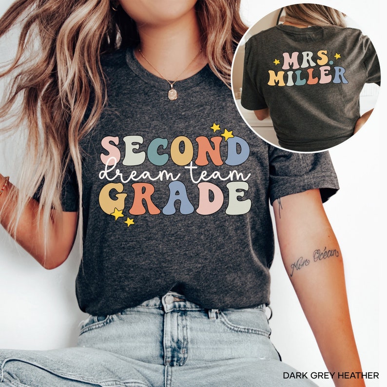 Personalized Second Grade Dream Team T-shirt, Second Grade Teacher ...