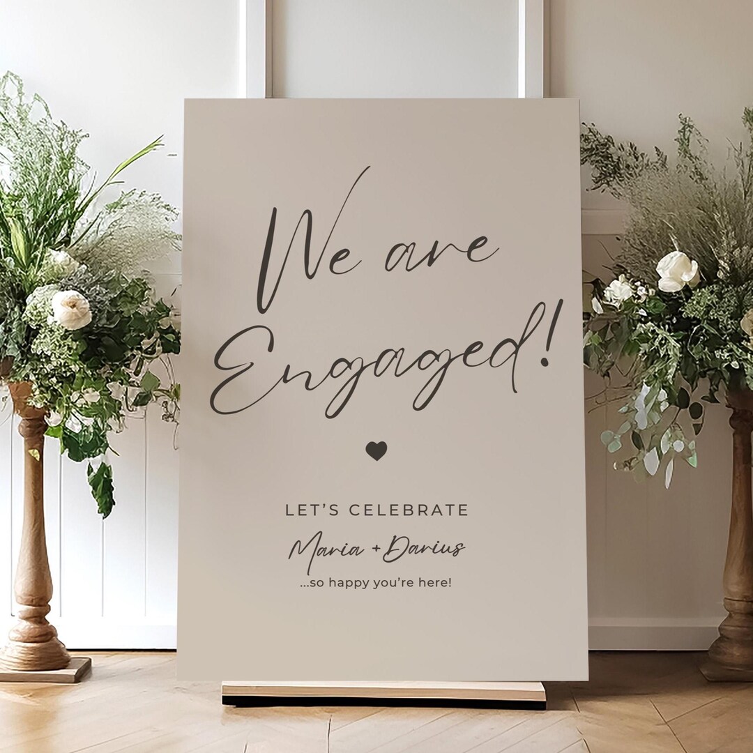 Mocha Palette Engagement Party Sign, Stone Mocha We Are Engaged Sign ...