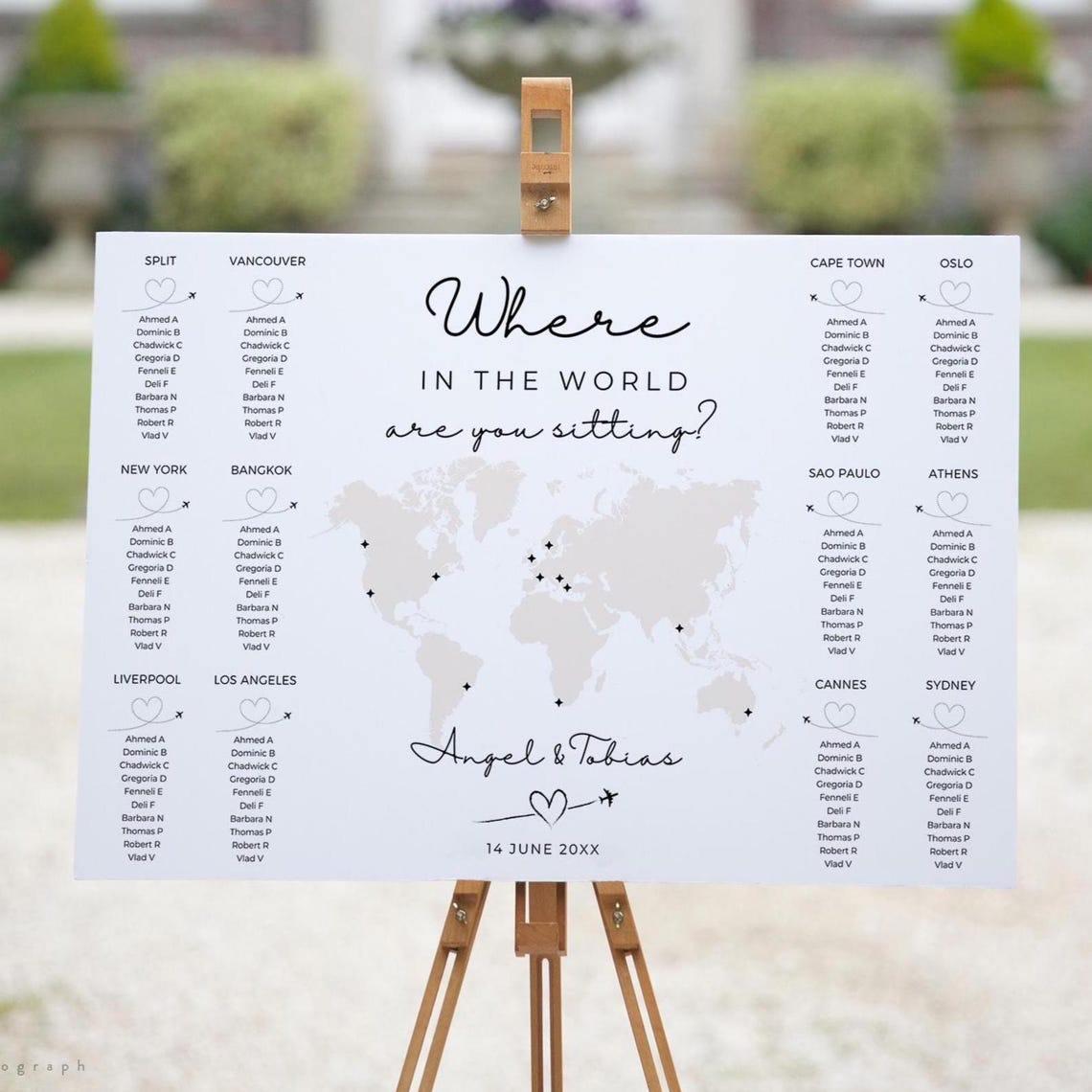 Where in the World Are You Sitting Table Plan, World Map Seating Plan ...
