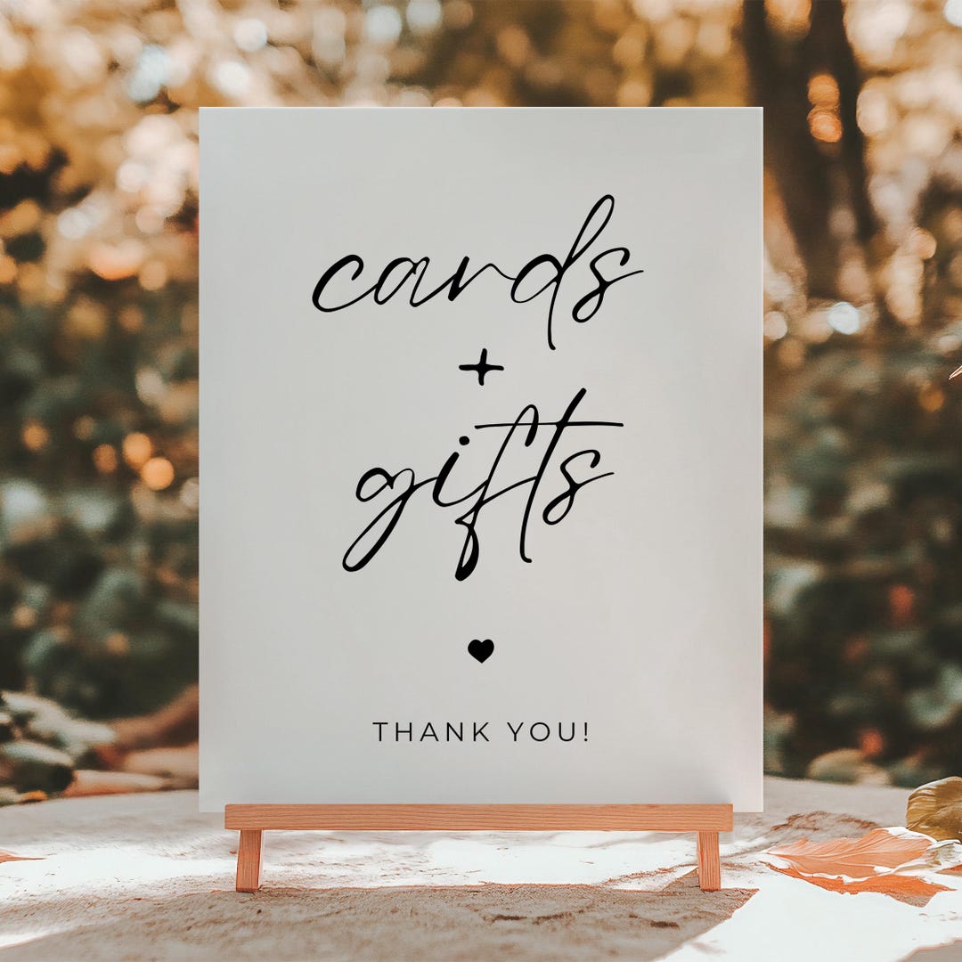 8x10" Cards & Gifts Sign, Wedding Cards and Gifts Table Sign, Wedding ...
