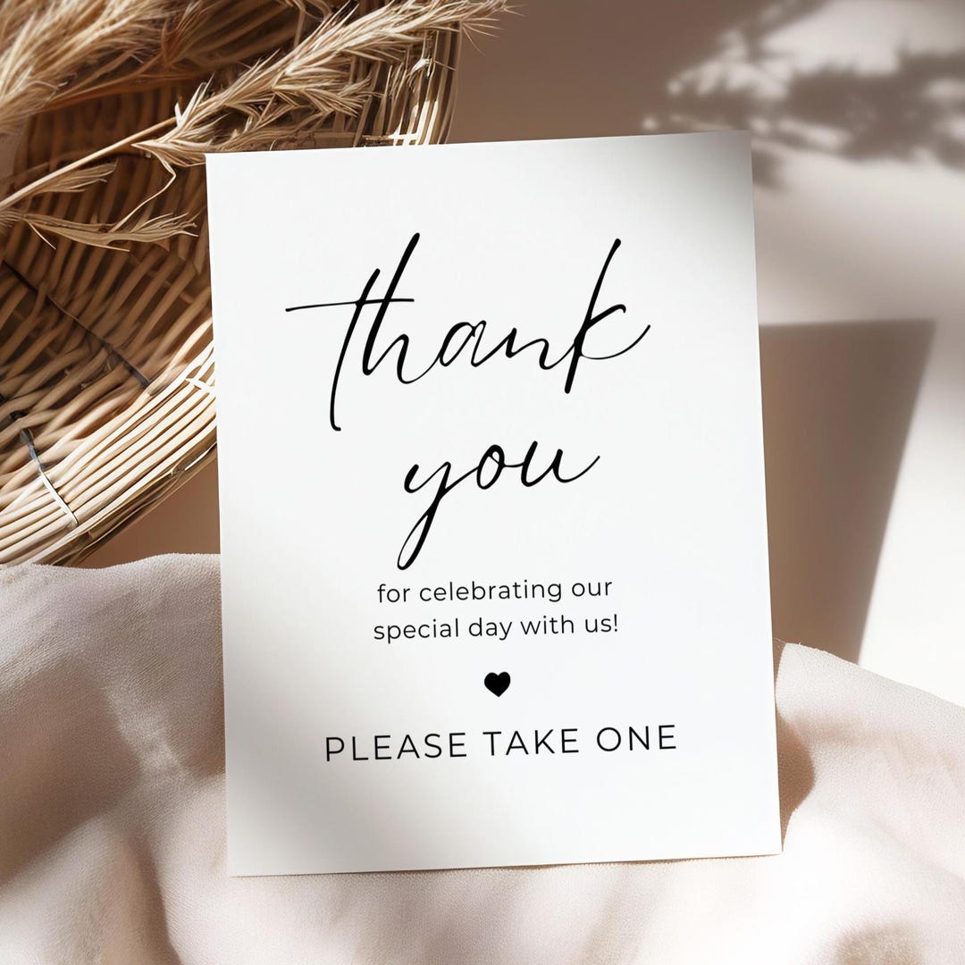 Thank You Wedding Favour Sign, Favour Sign, 8x10" Wedding Sign ...