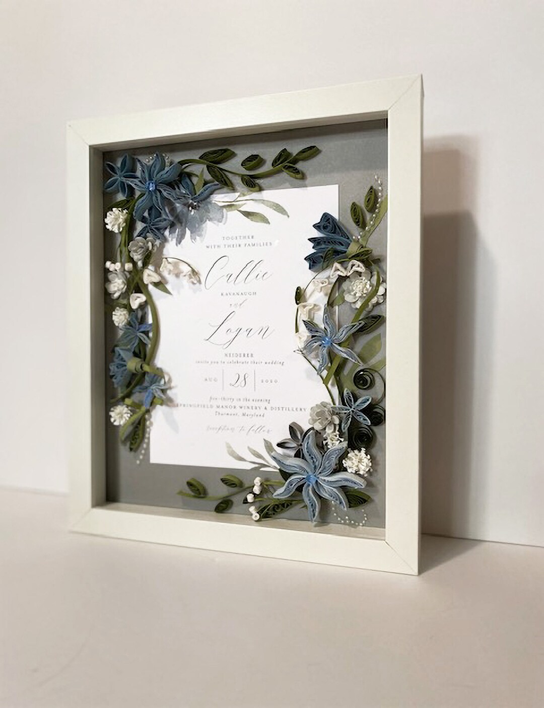 Wedding Keepsake Shadow Box Memories Rustic Wedding Bride Gift From Mom ...