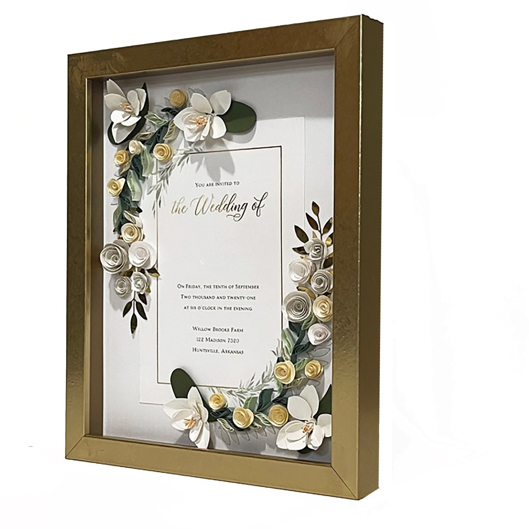 Wedding Invitation Shadow Box: Paper Quilling Art Keepsake - Etsy