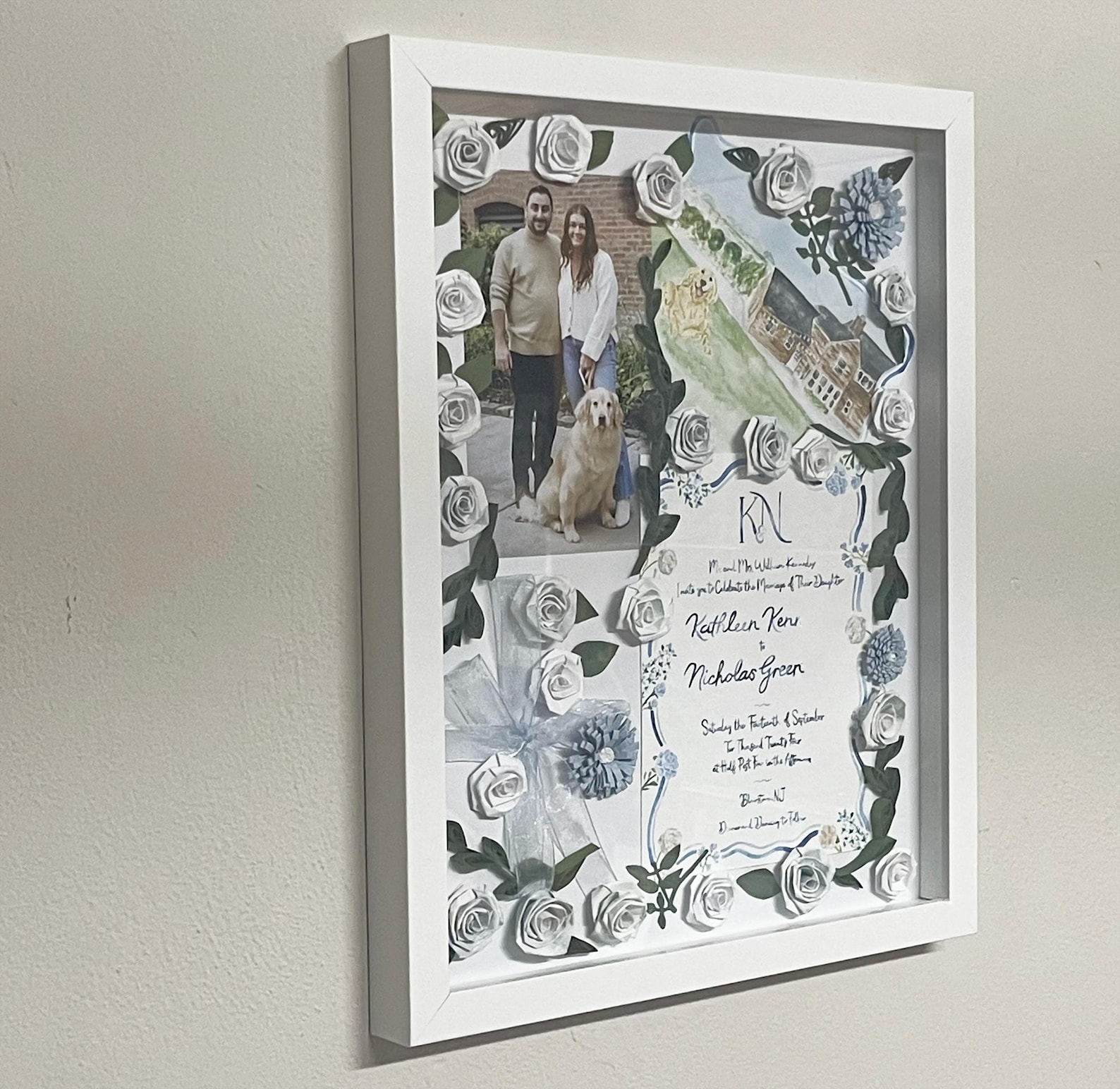 Wedding Keepsake: Shadow Box Flowers Quilling Art, - Etsy