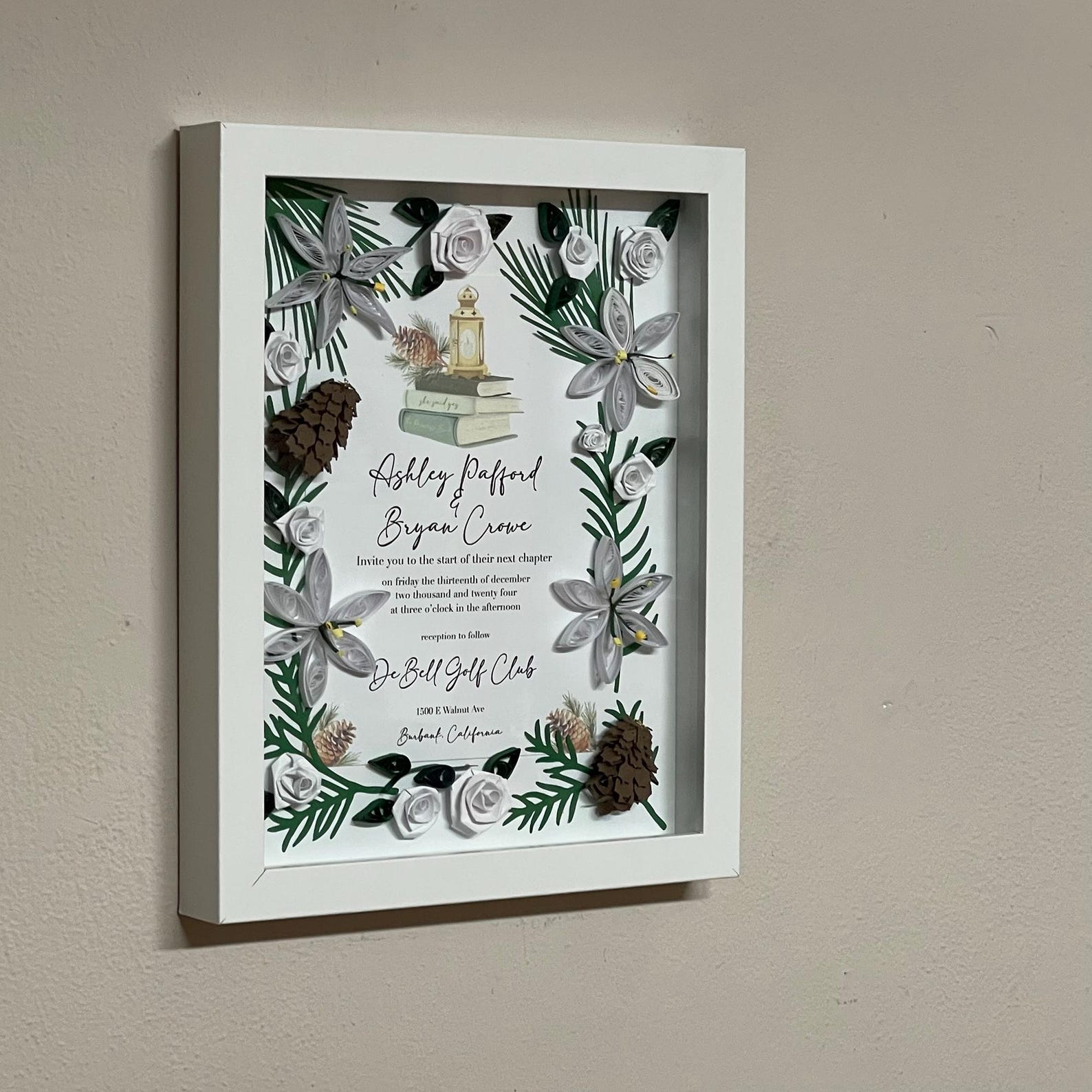 Wedding Keepsake: Shadow Box Flowers Quilling Art, - Etsy