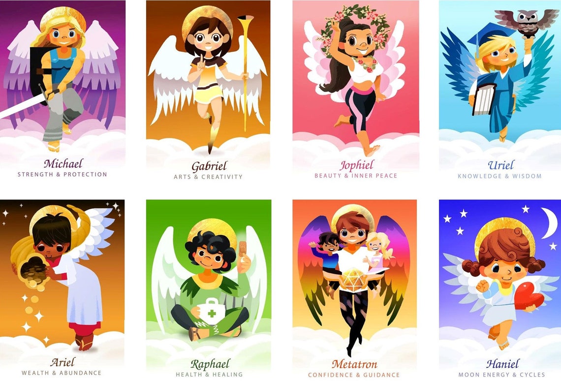 Angels of the New Age Inspirational Cards conjunto de 8 con sobres ...