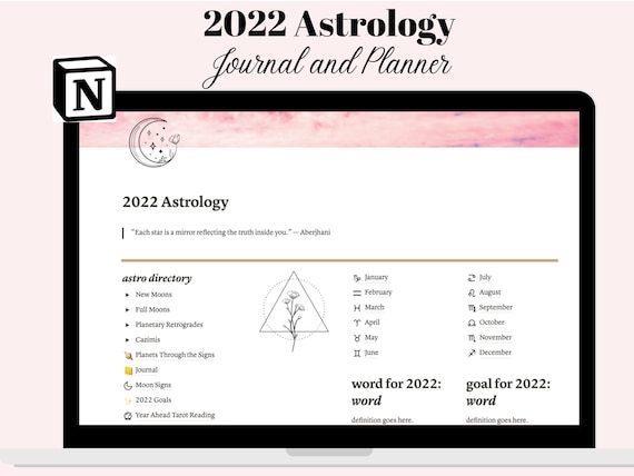 2022 Digital Astrology Calendar and Planner Digital Astrology - Etsy