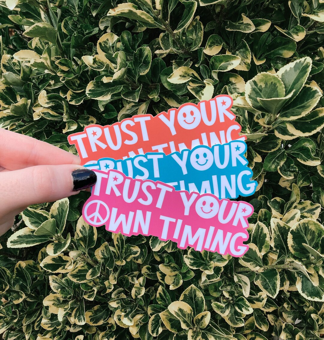 Trust Your Timing Sticker, Motivational Decal, Self Love Sticker for ...
