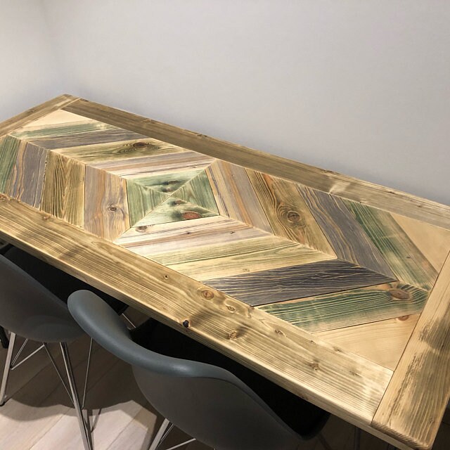Chevron wood desk store
