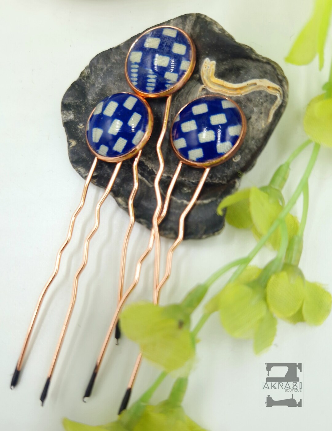 Kente Bobby Pin Set | African Ankara Hair Slides, Rose Gold - Etsy