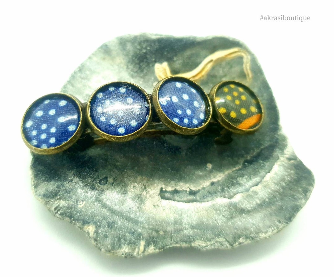 Ankara Detail Barrette Hair Clip in Bronze - Etsy