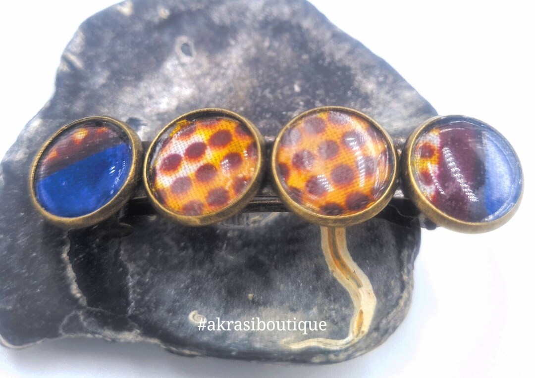 Ankara Detail Barrette Hair Clip in Bronze - Etsy UK