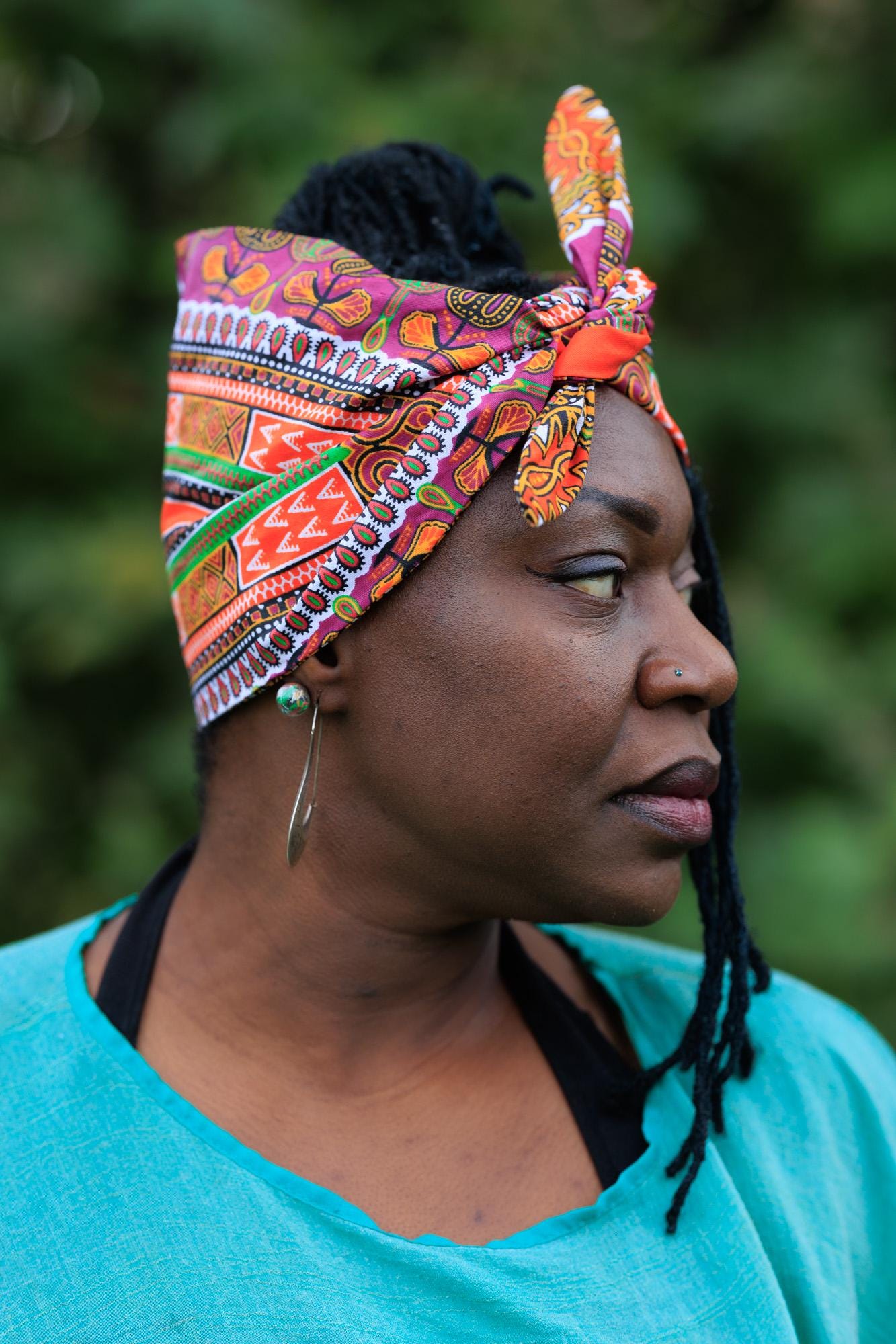 Purple Dashiki Print Wire Twist Hair Tie | Hair Wrap | Headband ...