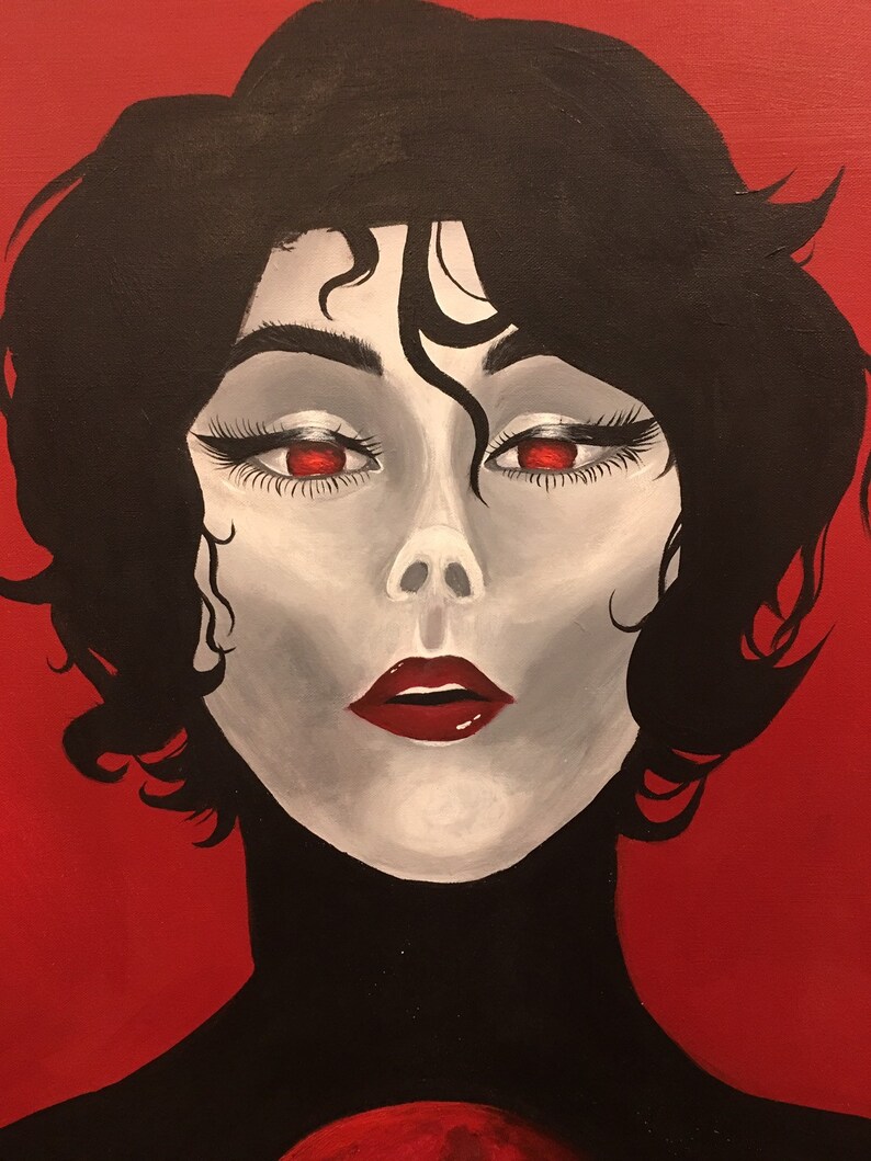 Original Large Acrylic Portrait Painting blood | Etsy