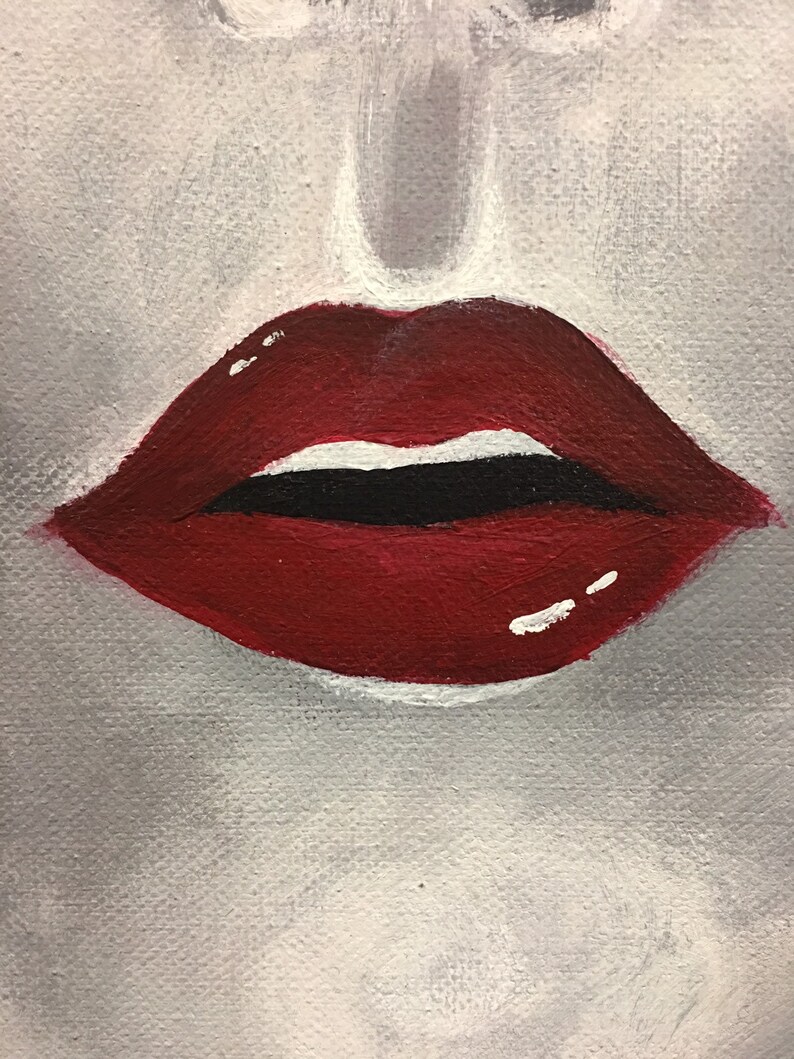 Original Large Acrylic Portrait Painting blood - Etsy