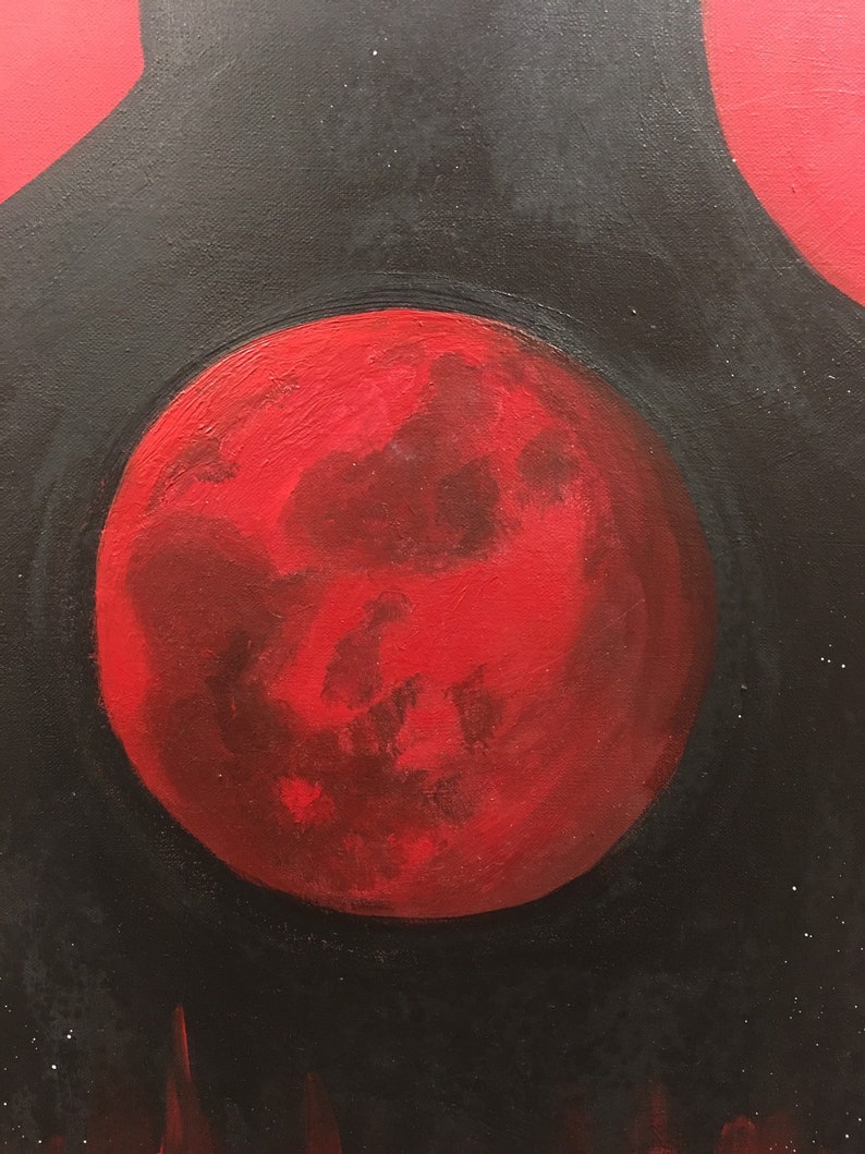 Original Large Acrylic Portrait Painting blood - Etsy