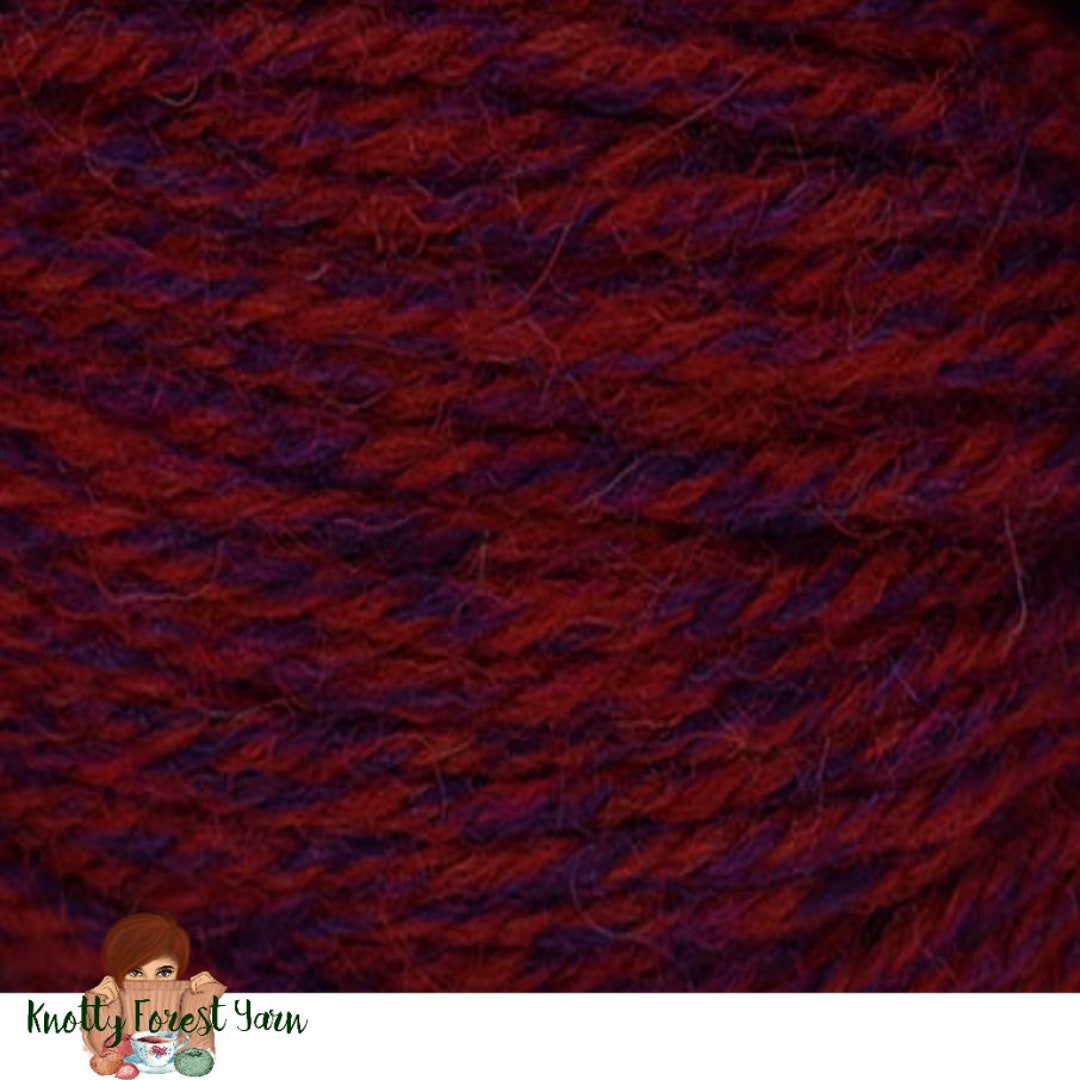 Real Wool Yarn DELUXE WORSTED 100% Wool Red RUSTIC Purple Worsted 220yd ...
