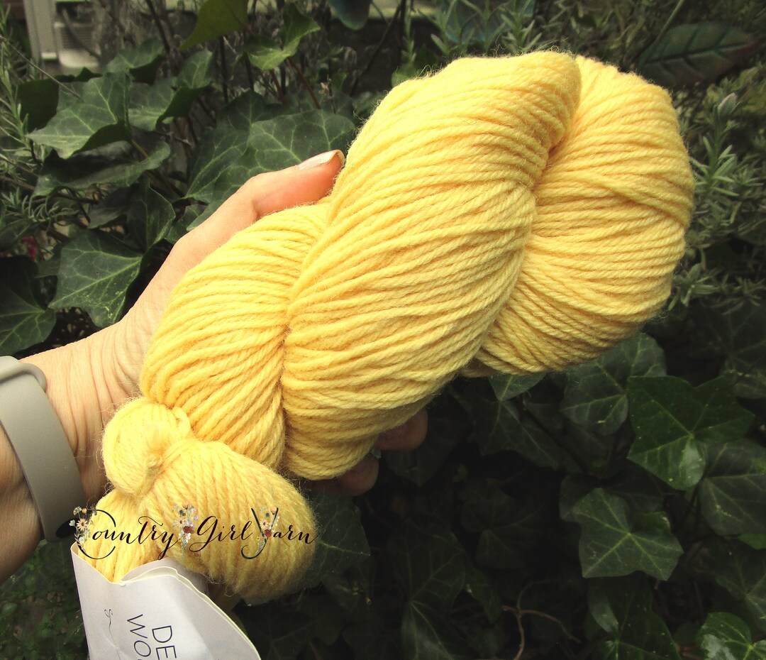 Butter Yellow DELUXE WORSTED Universal Yarn Pure Real Wool 4 Weight ...