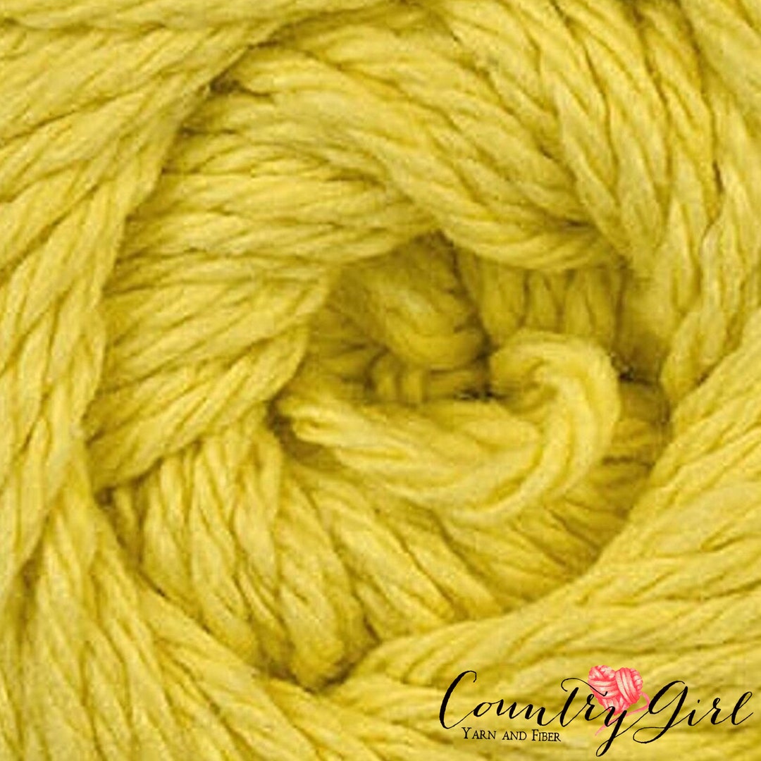 Clean Cotton Yarn DAFFODIL Yellow 100% Recycled Fiber Worsted 75gr ...