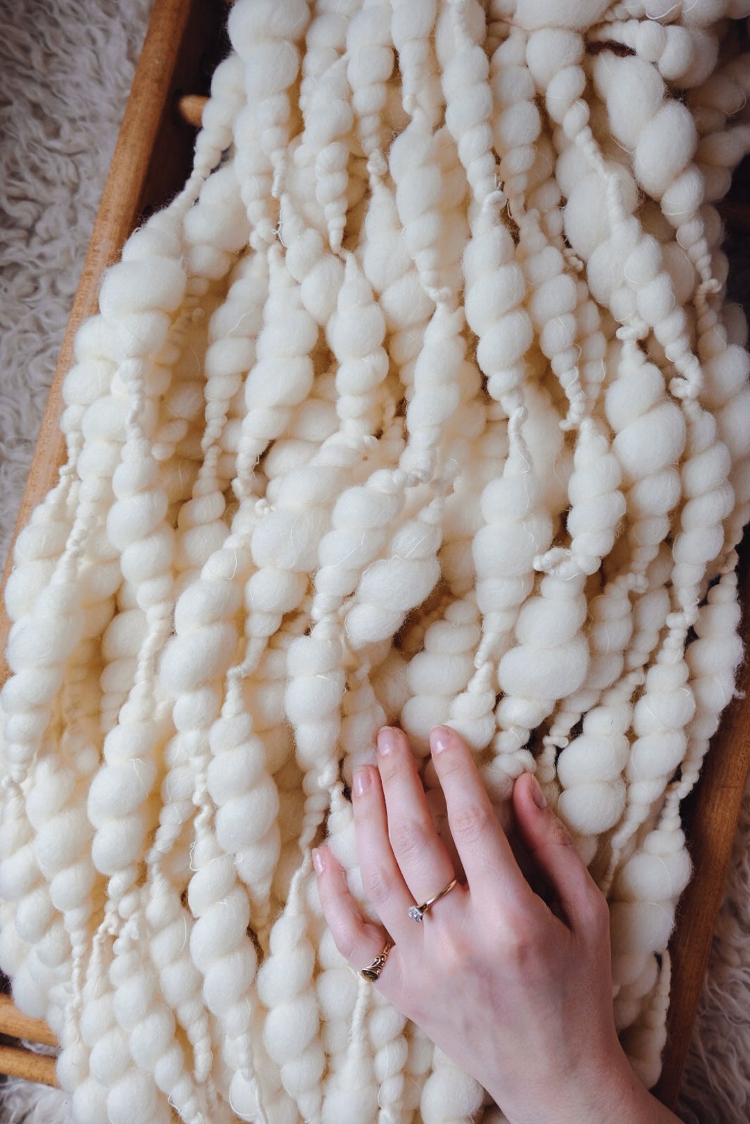 Seashell Spiral Natural White Handspun Yarn 5 Yard Increments undyed ...