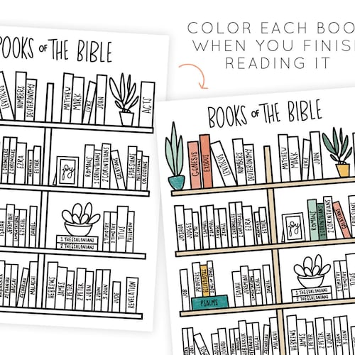 Bible Reading Tracker Coloring Page Color as You Go Bible - Etsy