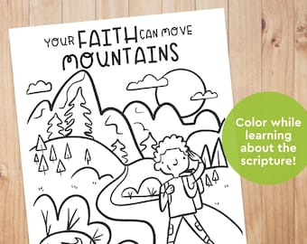 Faith Can Move Mountains Bible Verse Matthew 17 20 PRINTABLE COLORING ...